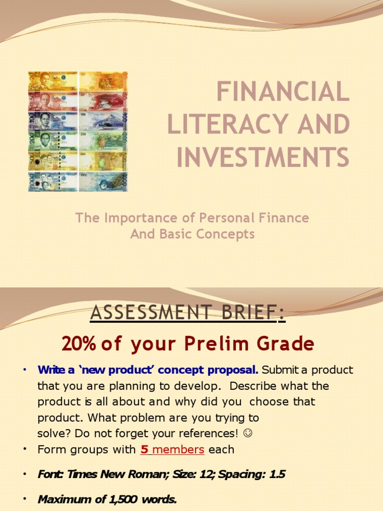1A-Wk Intro Financial Literacy | PDF | Market Liquidity | Equity (Finance)