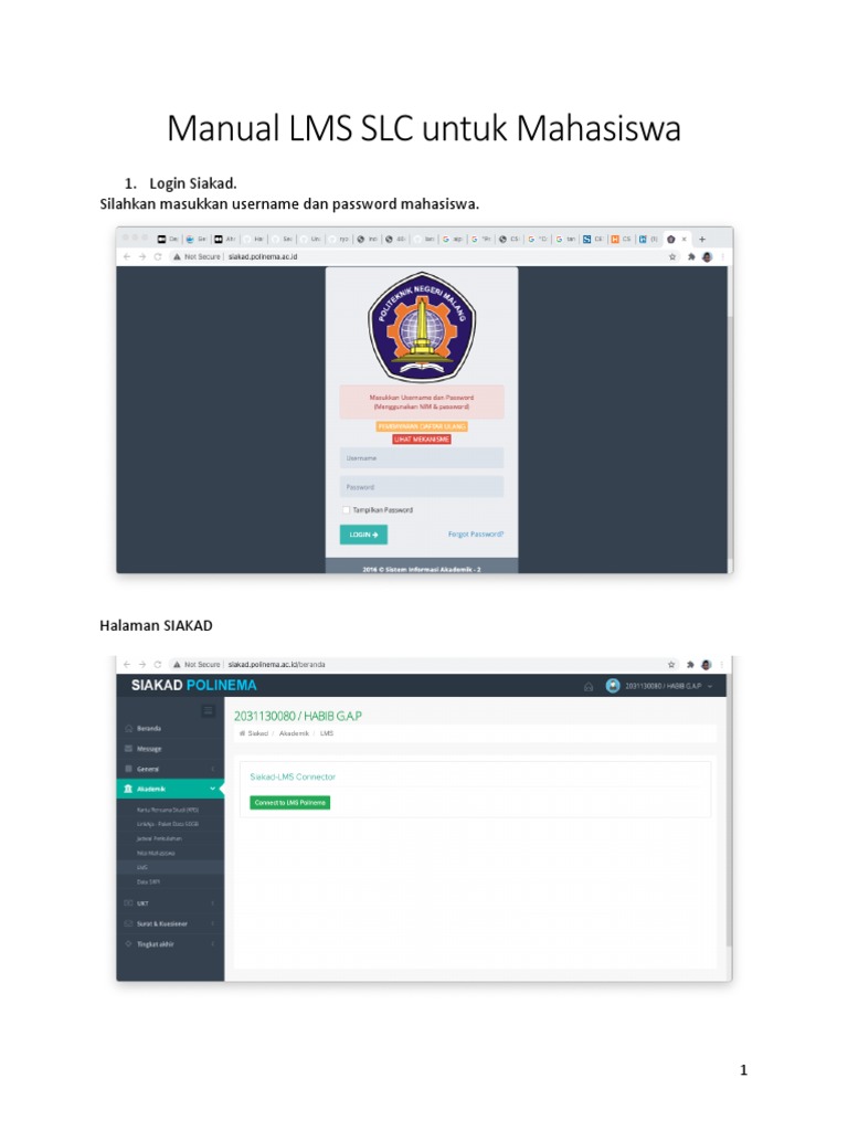 Manual LMS SLC Untuk Mahasiswa | PDF | Komputer