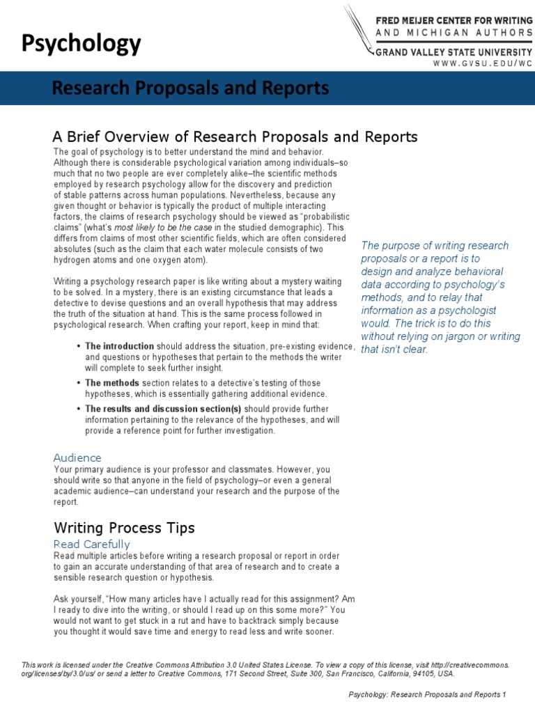 Psych Research Proposals and Reports GG Final. | PDF | Psychology ...