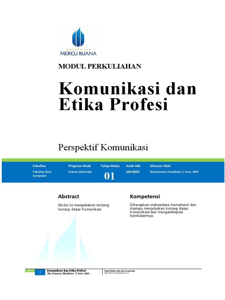Modul Komunikasi Dan Etika Profesi (TM1) | PDF