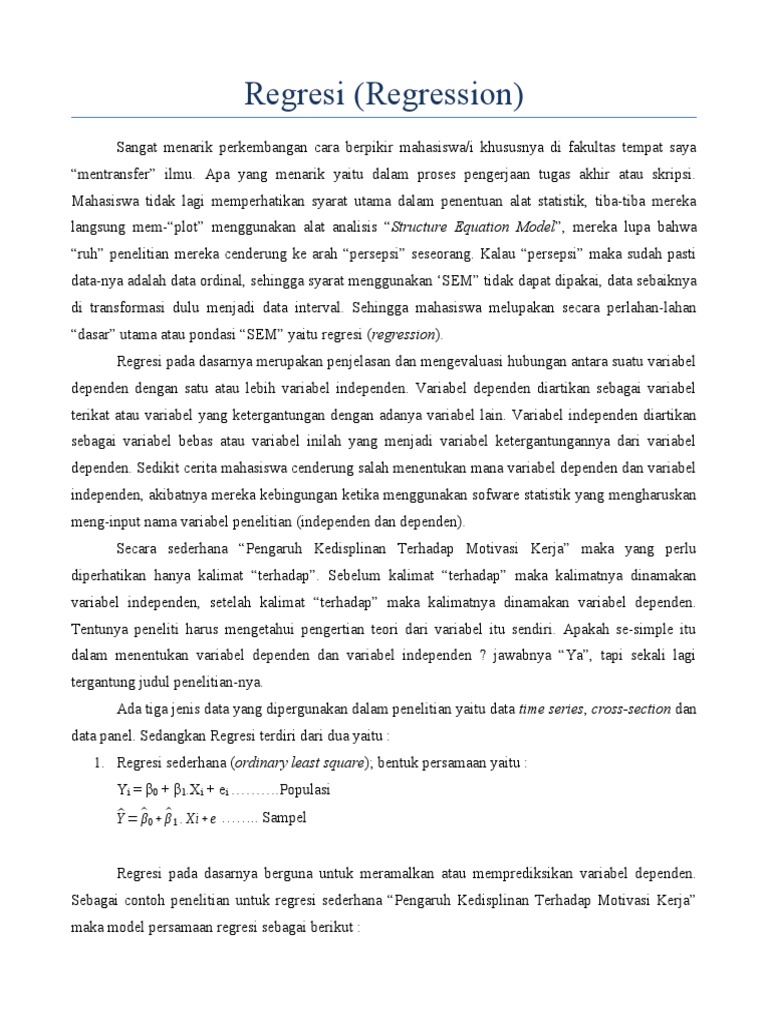 Regresi Sederhana | PDF