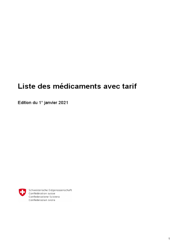 Liste Médicaments Tarif 2021 OPAS | PDF | Pharmacien | Assurance