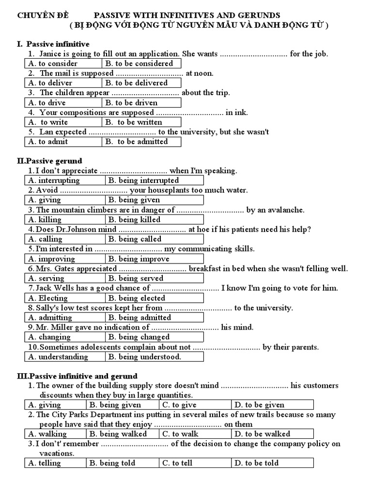 Passive Constructions with Infinitives and Gerunds: A Guide to Using ...
