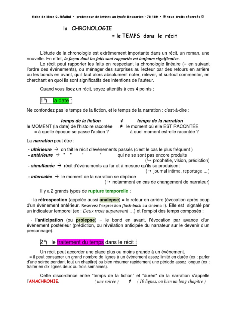 Chronologie et Temps dans le Récit | PDF | Récit | Romans
