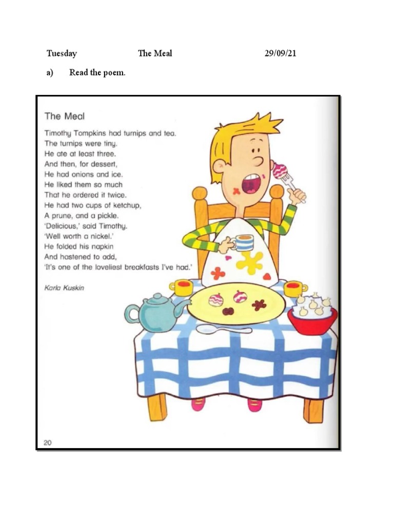 Edited Poem The Meal Task | PDF