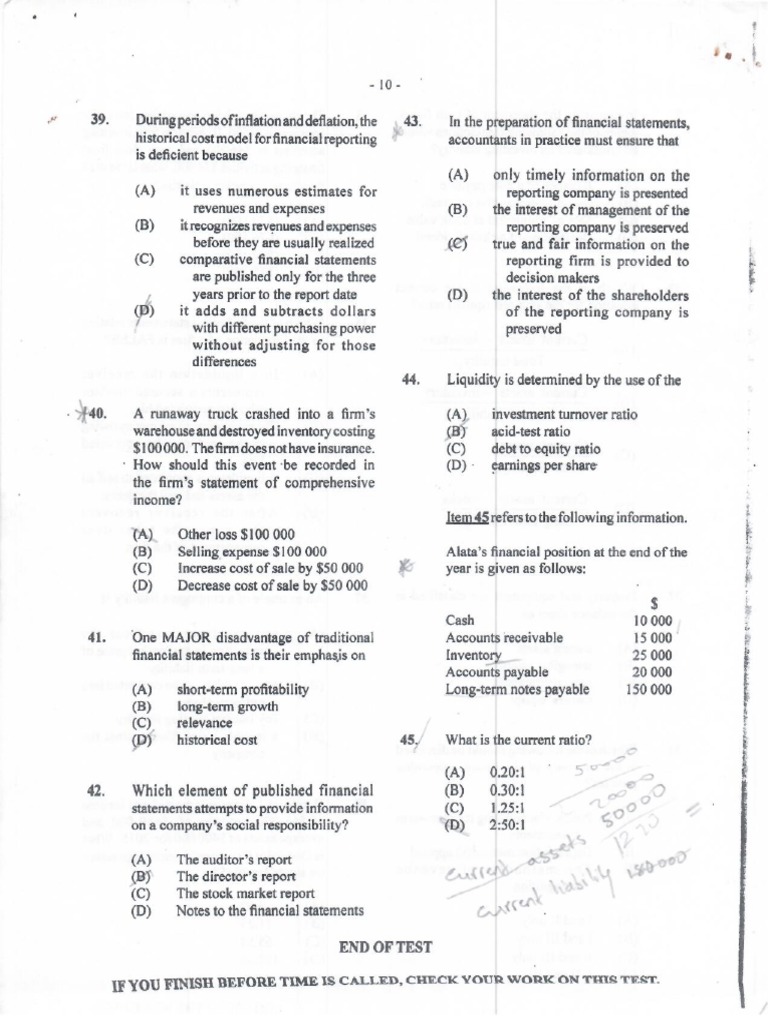 Past Papers Unit 1 Accounting | PDF