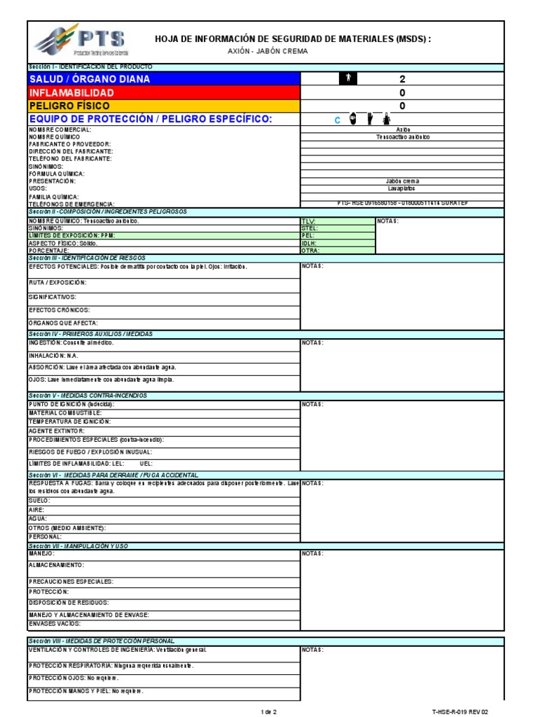 MSDS Axion | PDF | Toxicidad | Agua