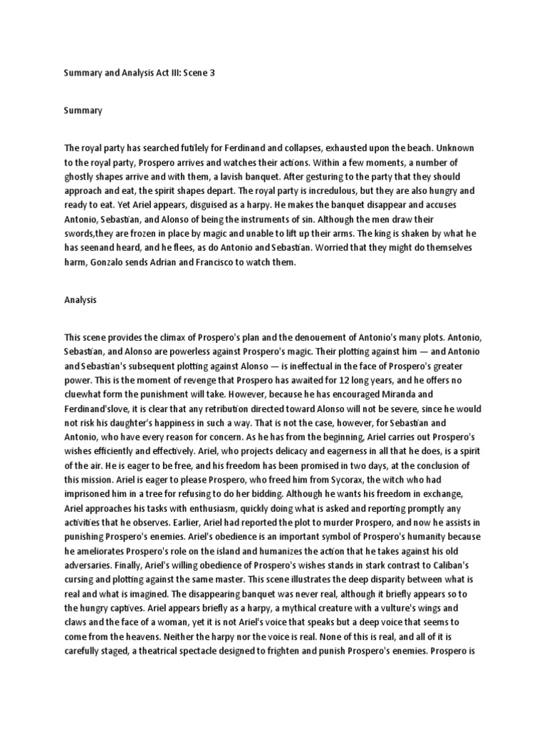 Tempest - Act 3 Scene 3 | PDF
