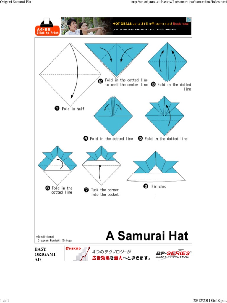 Origami Samurai Hat | PDF