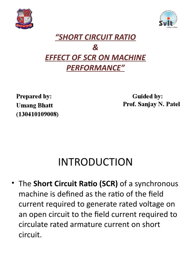 Short Circuit Ratio & Effect of SCR On Machine Performance | Download ...