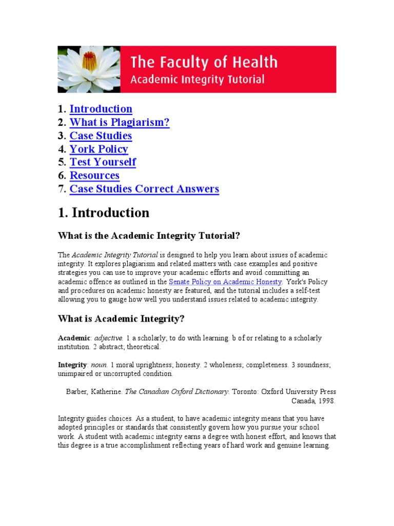 Academic Integrity & Plagiarism Guide | PDF | Academic Dishonesty ...