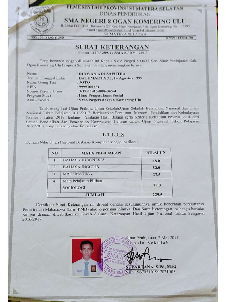 Transkrip Un Uan Slta Ridwanadisaputra | PDF Transkrip Un Uan Slta Ridwanadisaputra | PDF