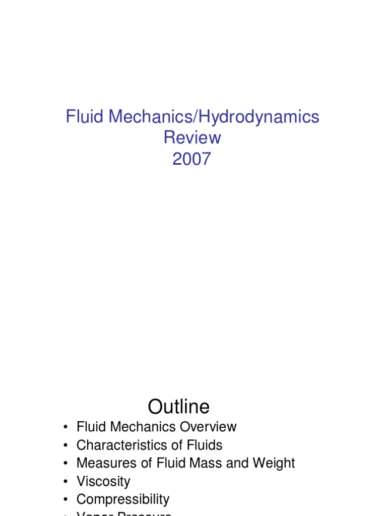 Fluid Mechanics and Hydrodynamics Overview | PDF | Fluid Dynamics ...