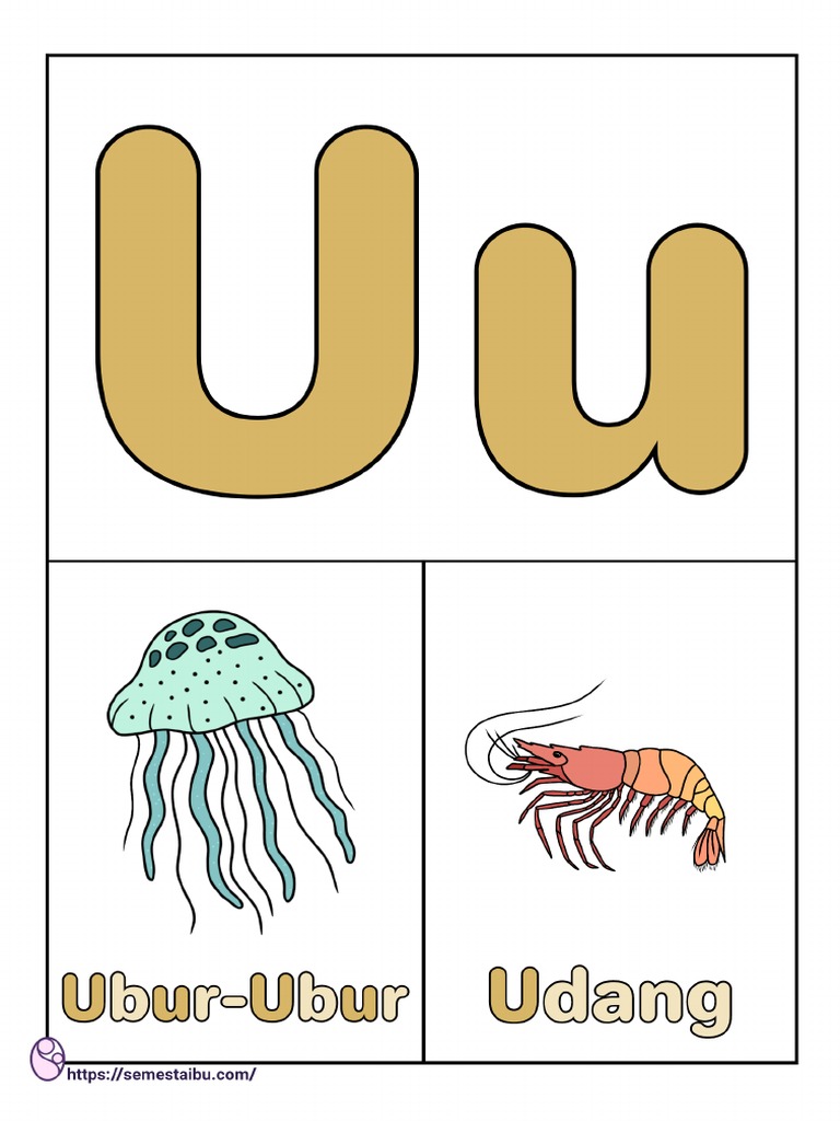 Mengenal Huruf Flashcard Anak U | PDF