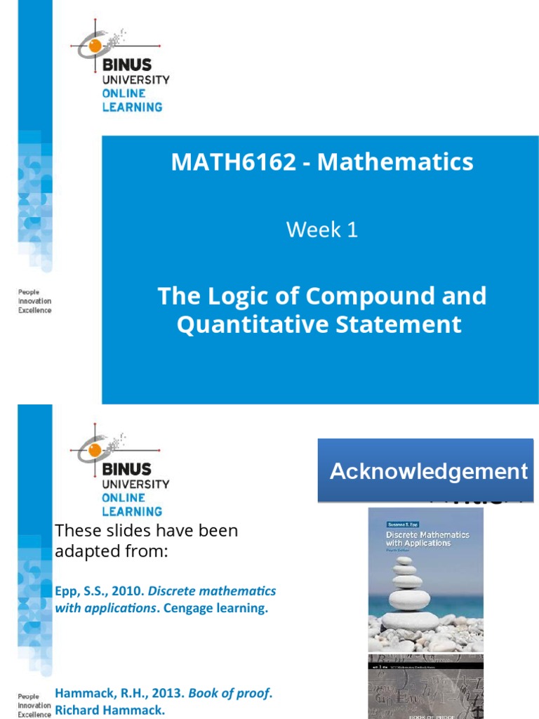 PPT01 - The Logic of Compound and Quantitative Statement | PDF ...