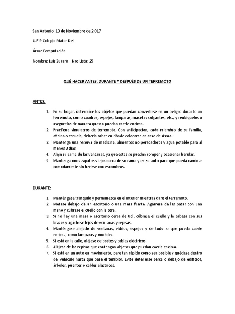 Guía de Seguridad ante Terremotos | PDF
