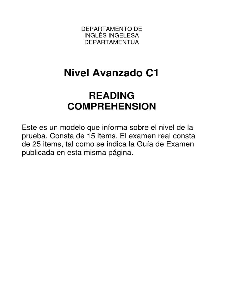 C1 - Examen Modelo | PDF | News