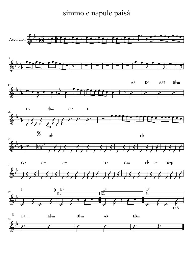 Simmo - e - Napule - Paisà A4 | PDF