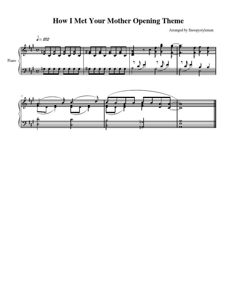 HIMYM - Theme - SheetMusic - Partition | PDF