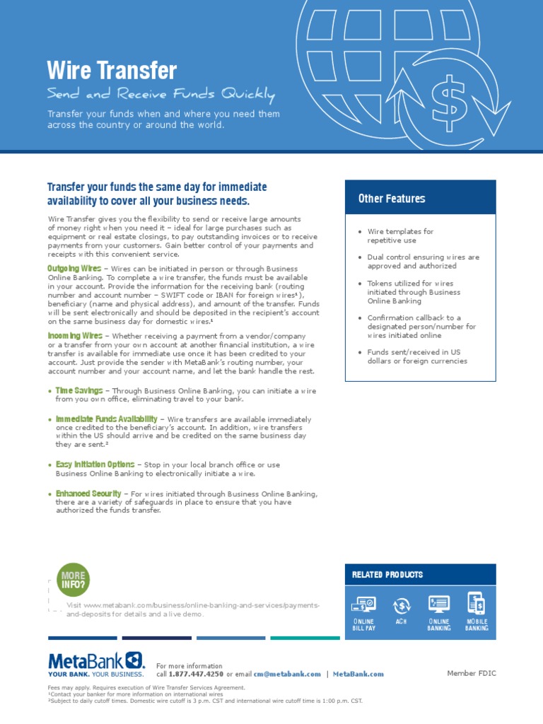 Wire Transfer: Send and Receive Funds Quickly | PDF | Wire Transfer | Banks