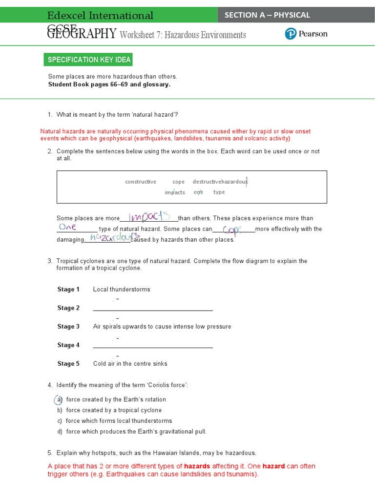 Hazardous Environments Worksheet | PDF