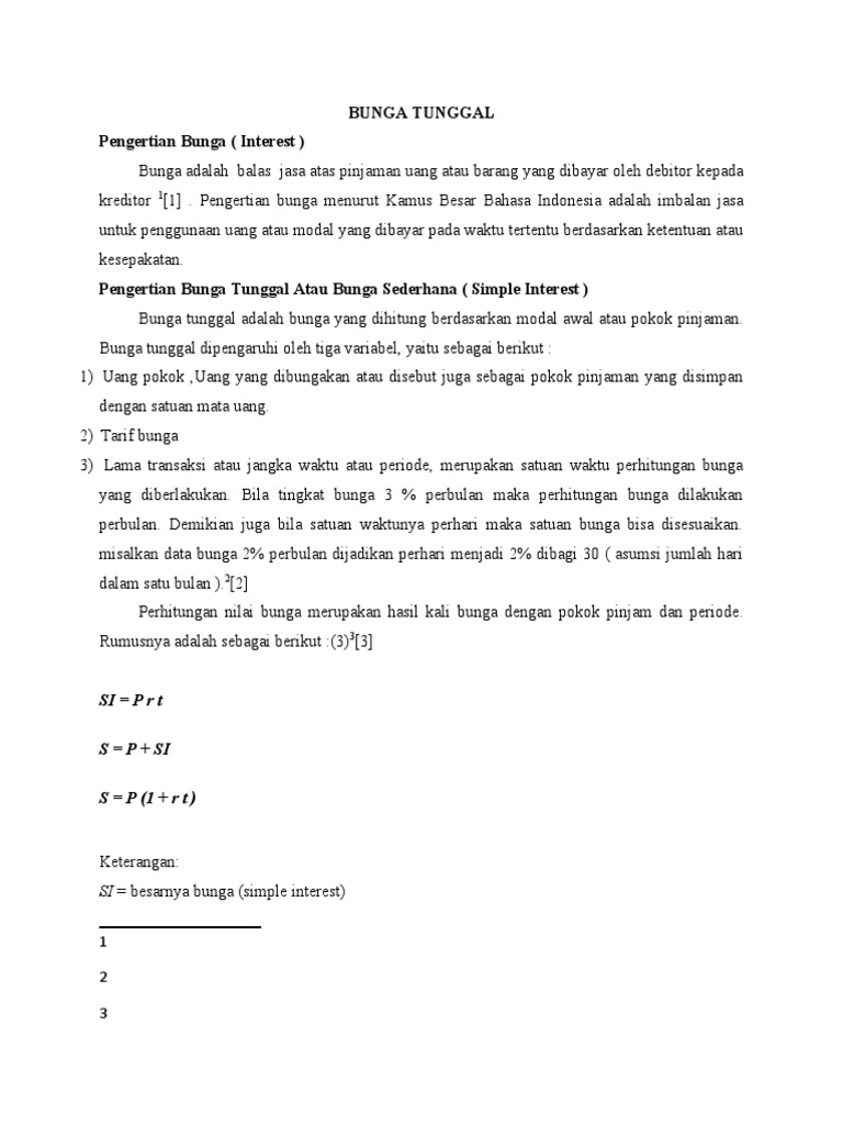 Matematika Keuangan Bunga Tunggal | PDF