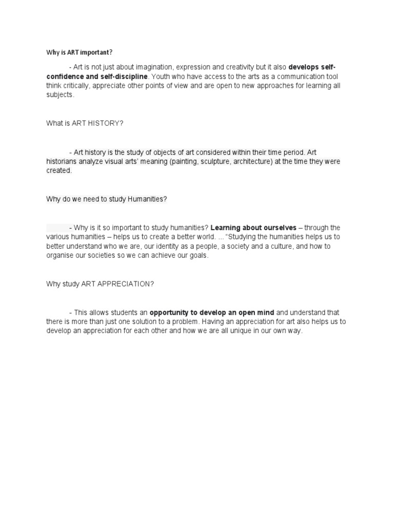 Why Is ART Important | PDF