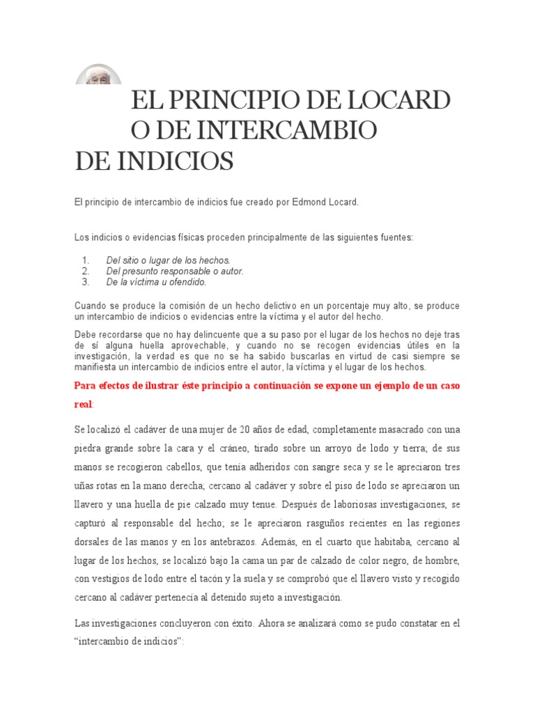 El Principio de Locard o de Intercambio de | PDF