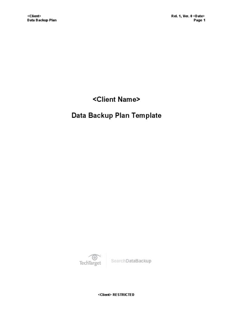 Data Backup Plan Template | PDF | Backup | Databases