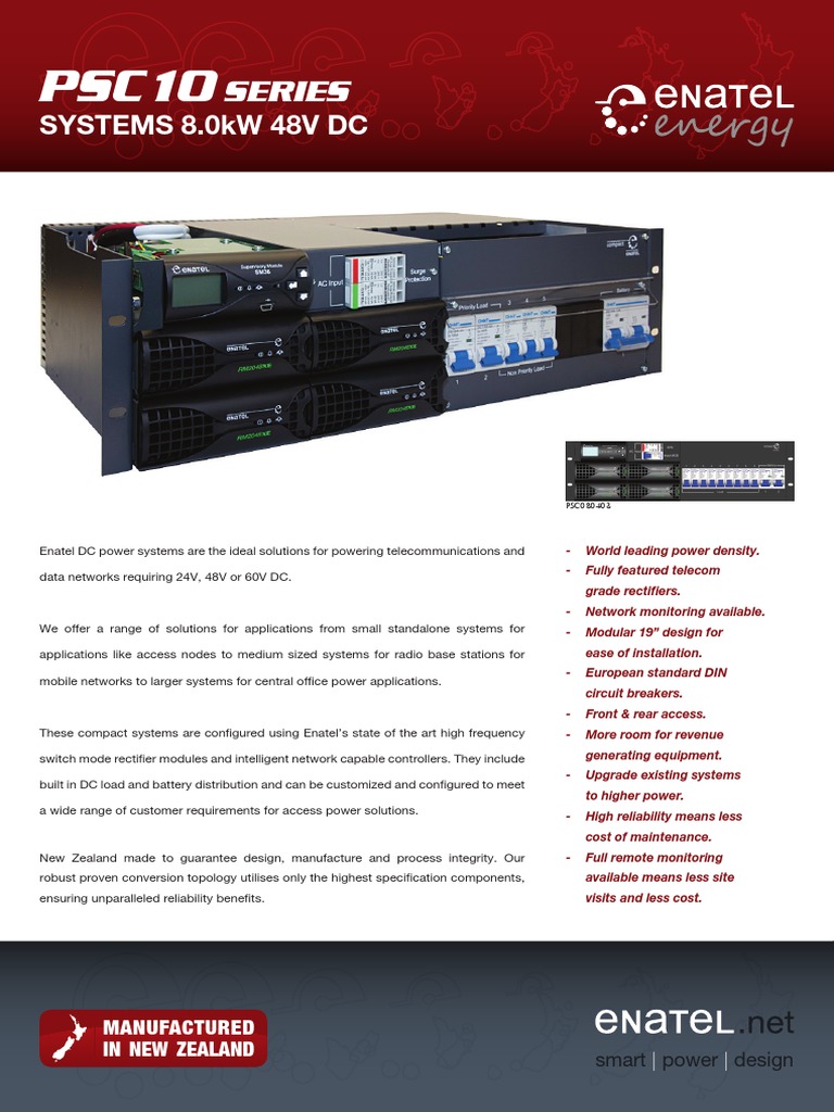 PSC10 Series Systems 8.0kW 48V DC v1.0 | PDF | Rectifier | Direct Current