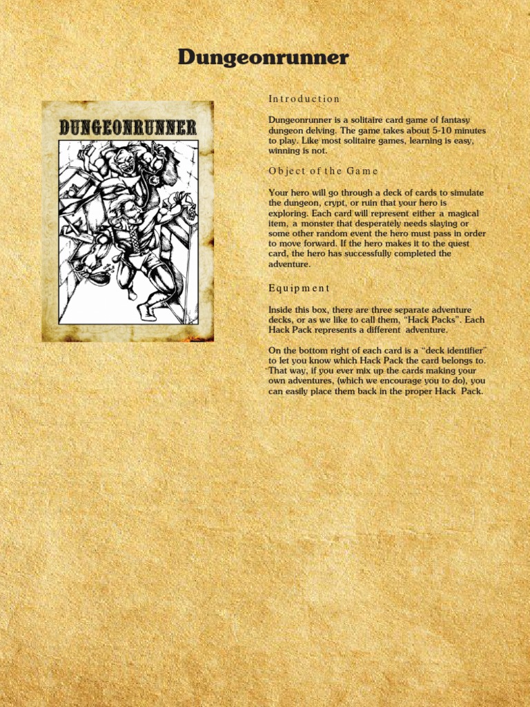 Dungeonrunner Rules 2021 - JUL | PDF