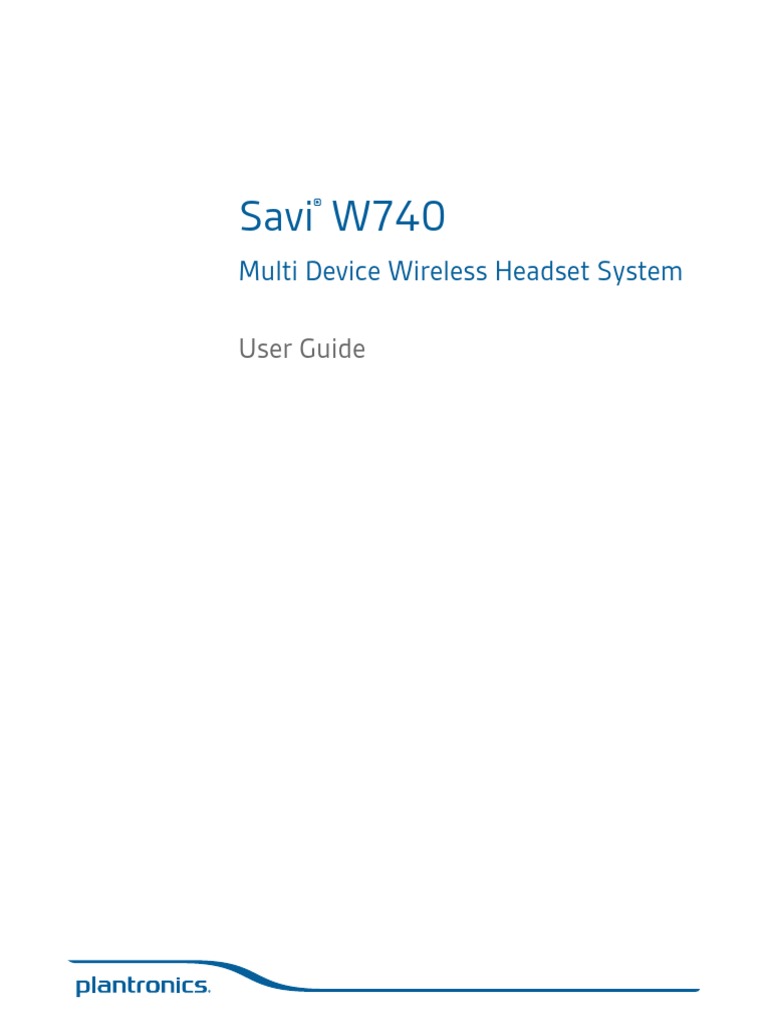 Savi W740: Multi Device Wireless Headset System | PDF | Telephone ...