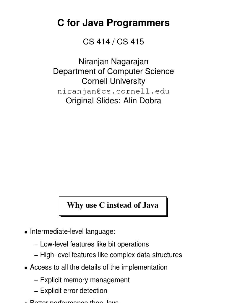 C For Java Programmers | Download Free PDF | C (Programming Language) | Pointer (Computer ...