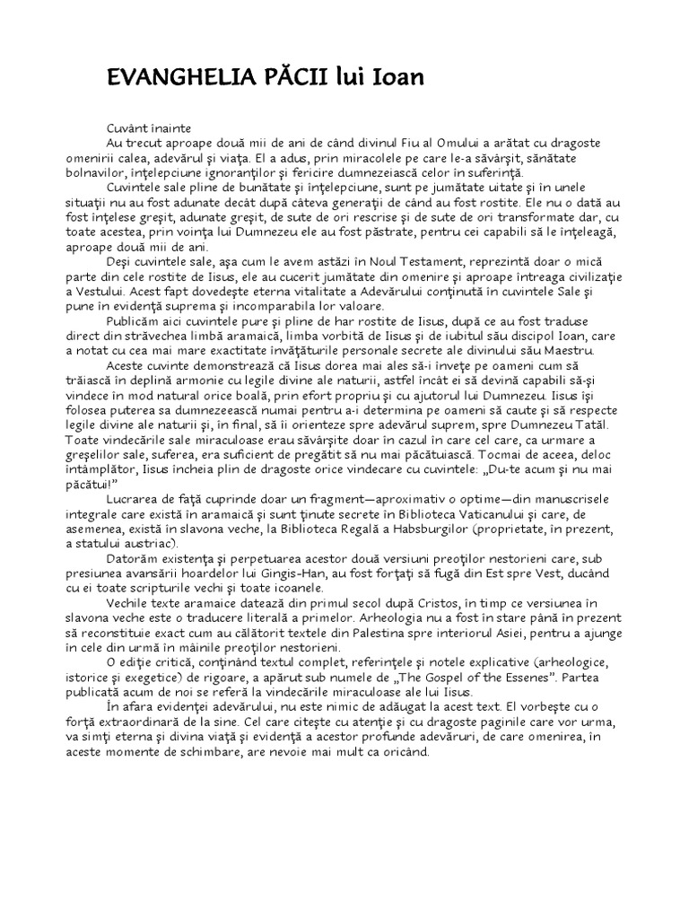 Evanghelia Pacii Lui Iisus | PDF
