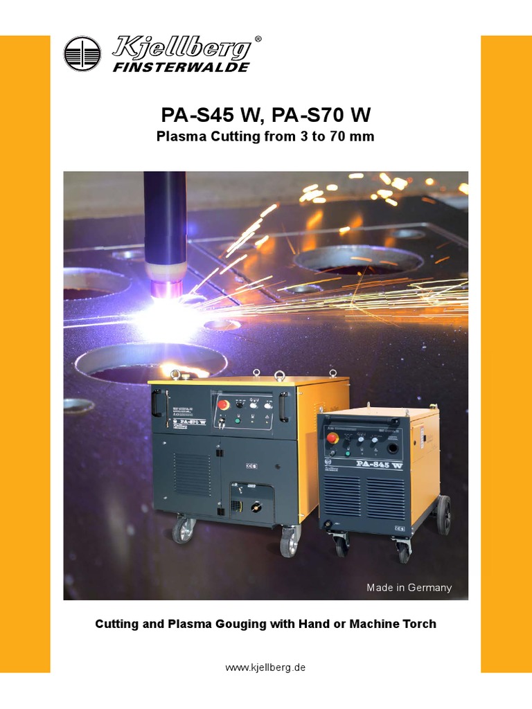 PA-S45 W, PA-S70 W: Plasma Cutting From 3 To 70 MM | PDF | Applied And ...