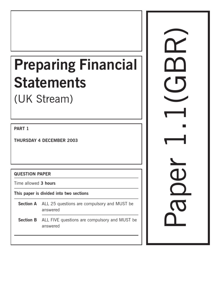 Preparing Financial Statements: (UK Stream) | PDF | Cash Flow Statement ...