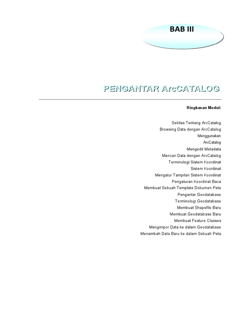Panduan Dasar ArcCatalog | PDF