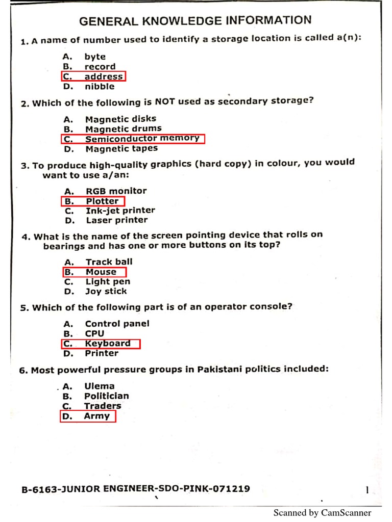 Qesco Test With Answers. | PDF
