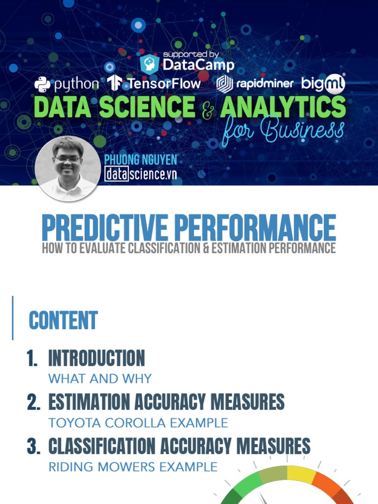 Evaluating Predictive Performance: A Guide to Measuring Classification and Estimation Accuracy ...