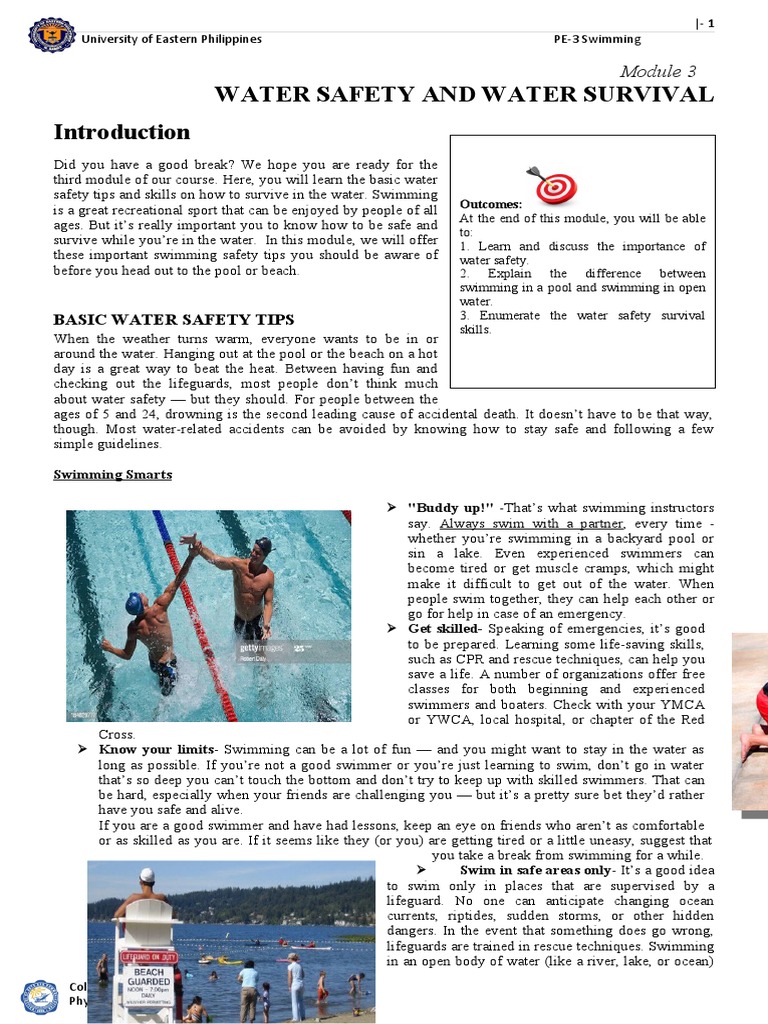 Water Safety and Water Survival | PDF | Swimming | Water