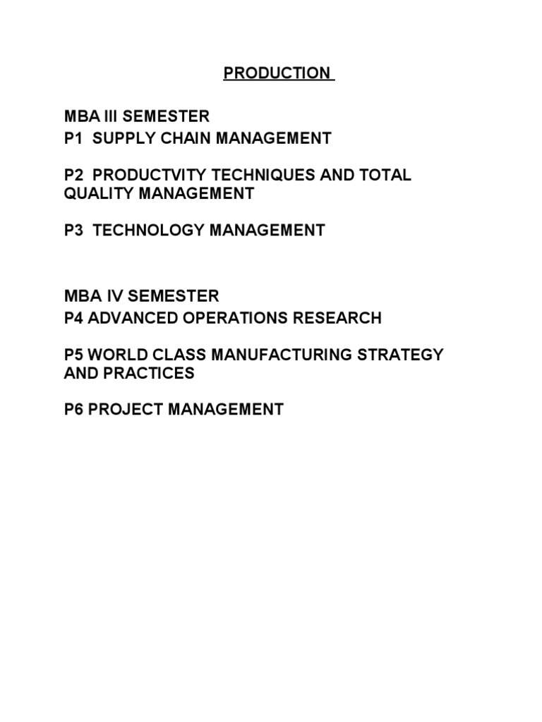 PRODUCTION Syllabus | PDF | Supply Chain | Logistics