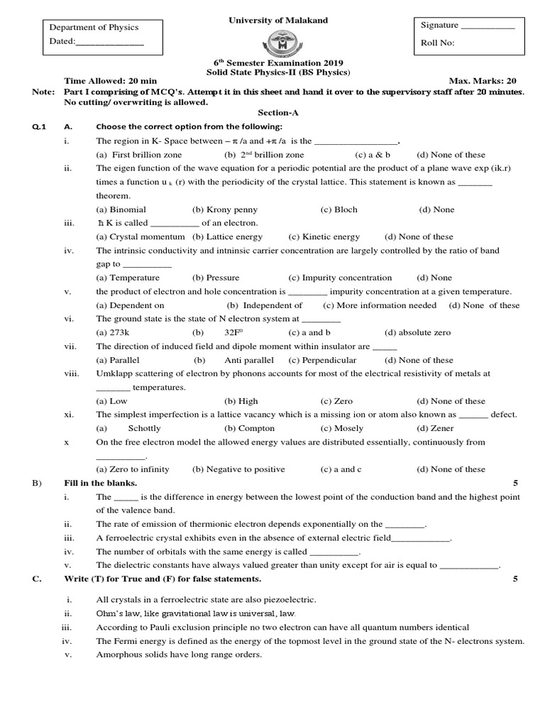 Solid State physics-II | PDF | Electrical Resistivity And Conductivity | Electron