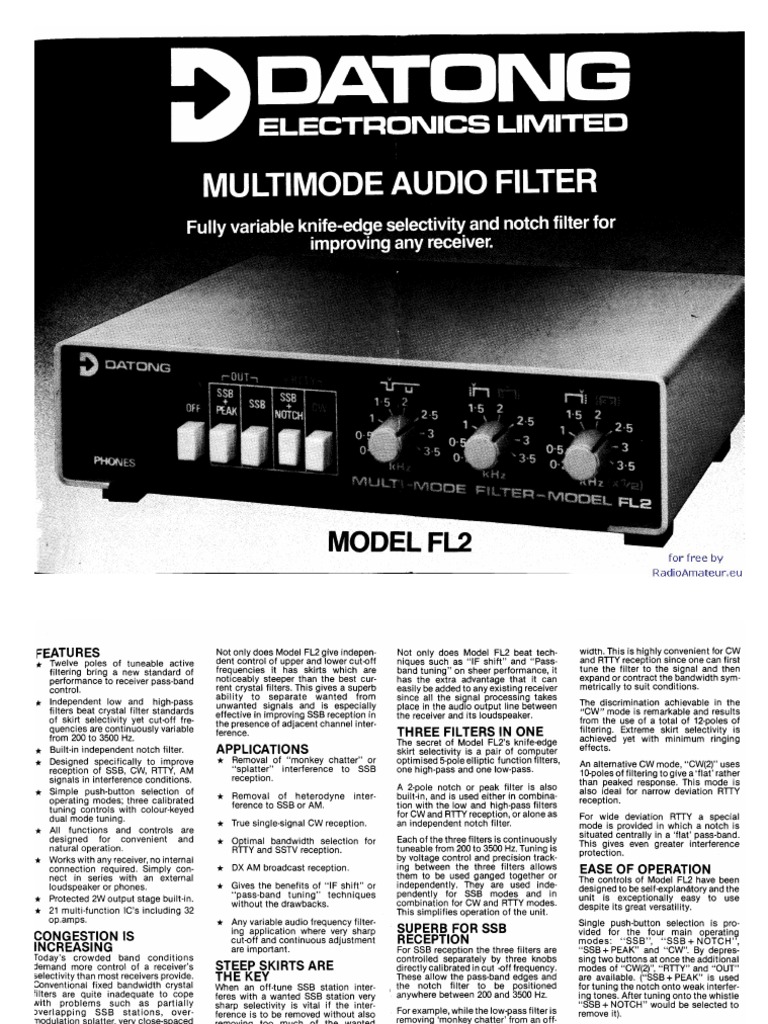 Datong FL2 User | PDF