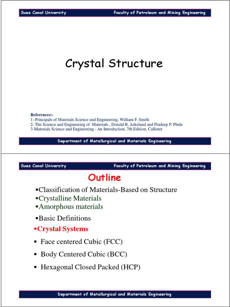 01 Crystal Structure - 1 | PDF | Crystal | Crystal Structure