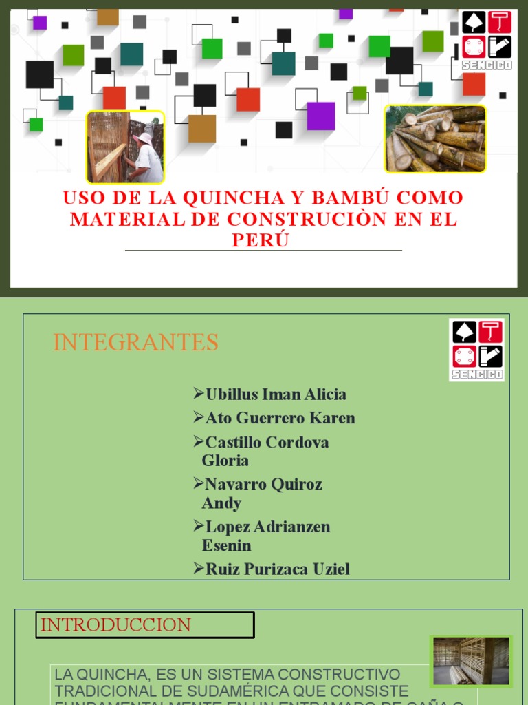 USO DE LA QUINCHA Y BAMBÚ COMO MATERIAL | PDF | Reproducción | Plantas