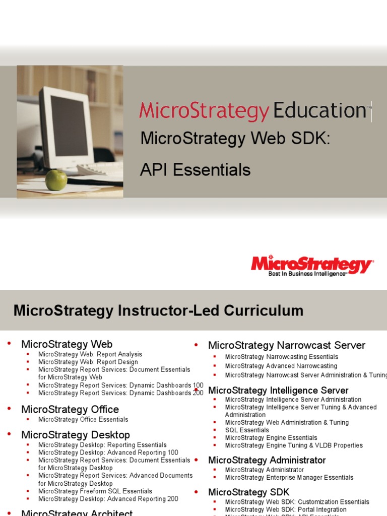 Microstrategy Web SDK: Api Essentials | PDF | World Wide Web | Internet & Web