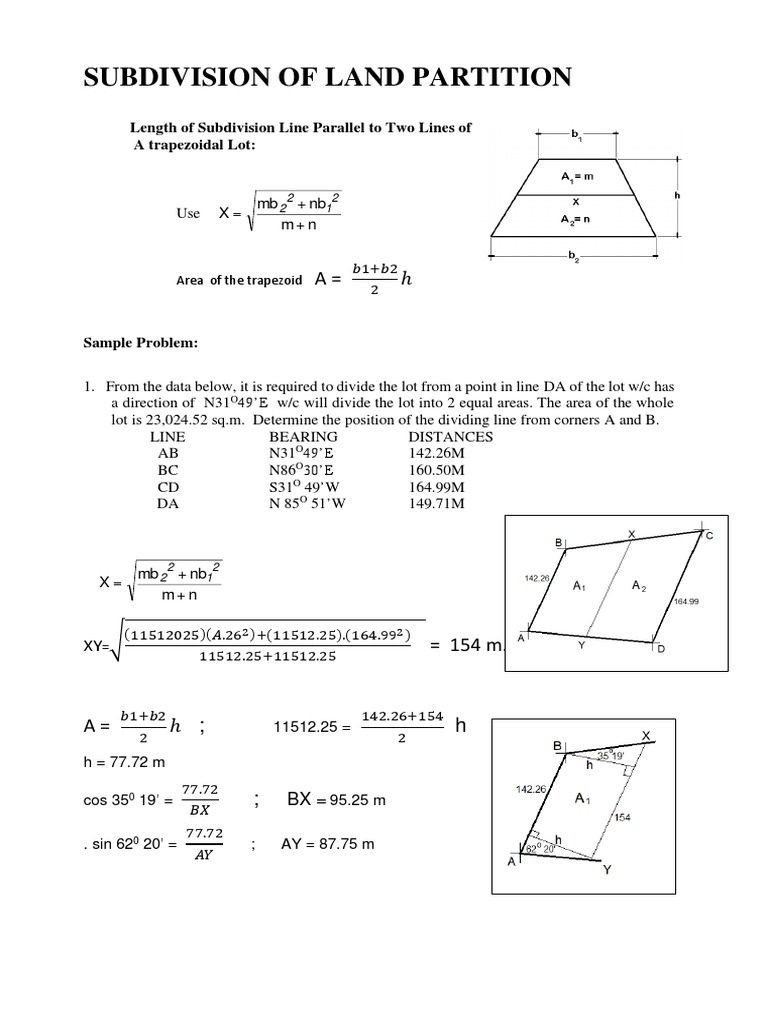 SUBDIVISION OF LAND PARTITION On Line | PDF | Elementary Geometry ...