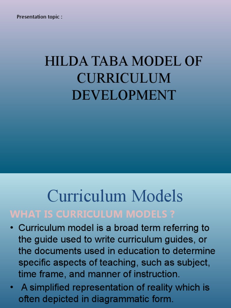 Model Taba | PDF | Curriculum | Teachers