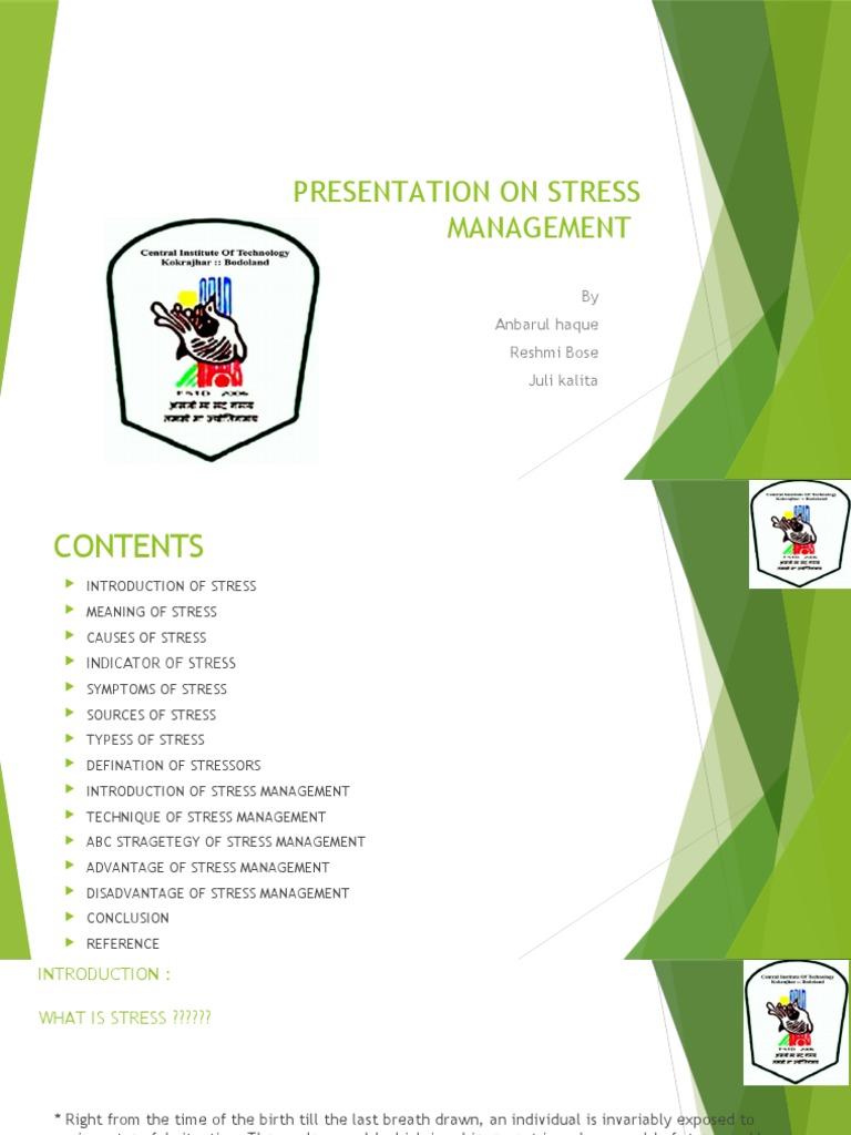 Presentation On Stress Management | PDF | Stress (Biology) | Stress ...
