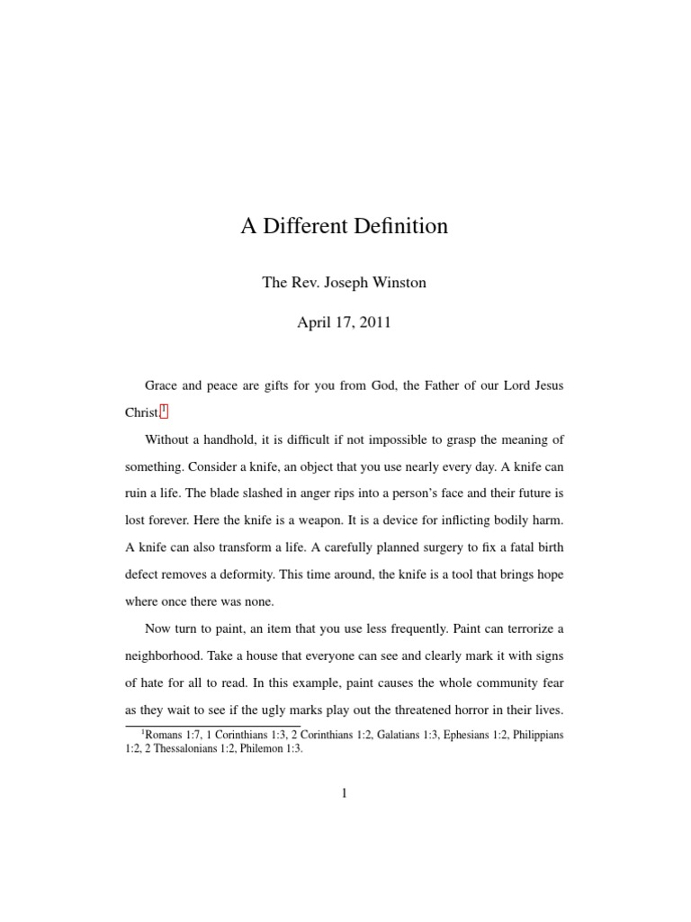 A Different Definition | PDF | Jesus | God